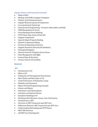 NET Full Stack Development AI IoT Integrated Course TechEntry PDF