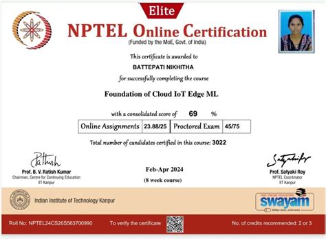 Successfully Completed 8 Weeks Nptel Online Certification Course On