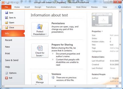 PowerPoint 2013 Or PowerPoint 2010 Stops Working After You Repair A Presentation Microsoft Support