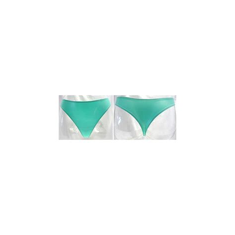 Women Latex String Briefs One Color