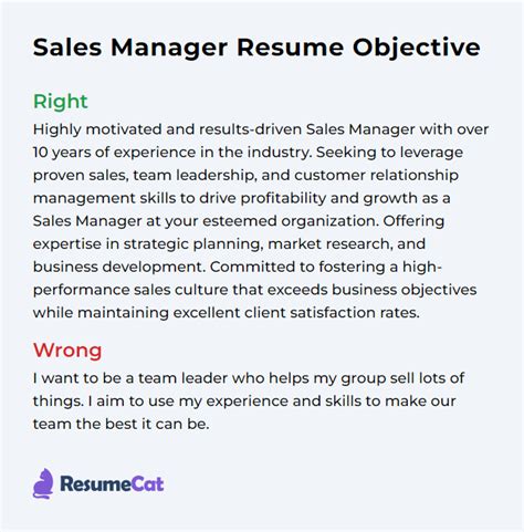 Top 16 Sales Manager Resume Objective Examples Resumecat