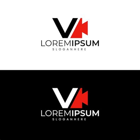 현대 미니멀리스트 편지 V 비디오 로고 디자인 벡터 템플릿 표시 아이콘 프리미엄 벡터