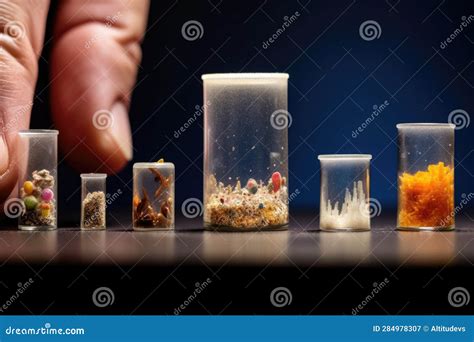 Comparison Of Microplastic Sizes Under Magnification Stock Illustration Illustration Of