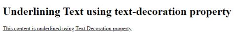 How To Underline Text Using Css Geeksforgeeks