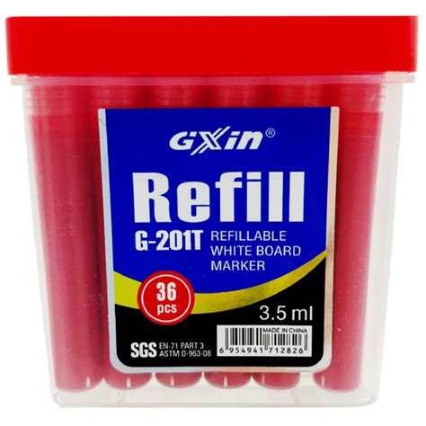 قیمت و خرید جوهر یدک ماژیک وایت برد جیکسین مدل Gixin G 201 بسته 36 عددی