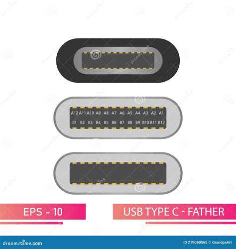 USB Type C Connector Cartoon Vector CartoonDealer Com