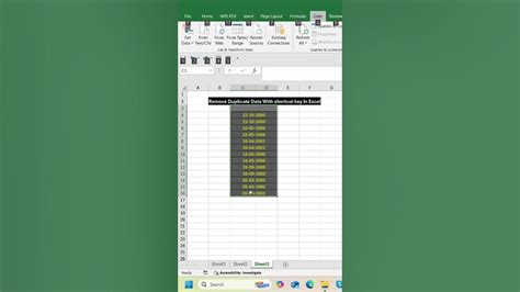 Remove Duplicate Data With Shortcut Key In Excel Excel Exceltips Excelformula Exceltricks