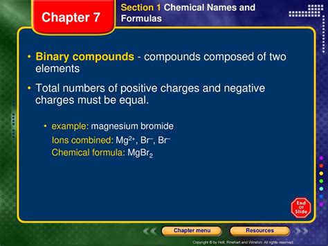 Chapter 7 Naming Monatomic Ions Section 1 Chemical Names And Formulas