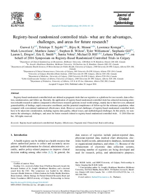 Pdf Registry Based Randomized Controlled Trials What Are The Advantages Challenges And