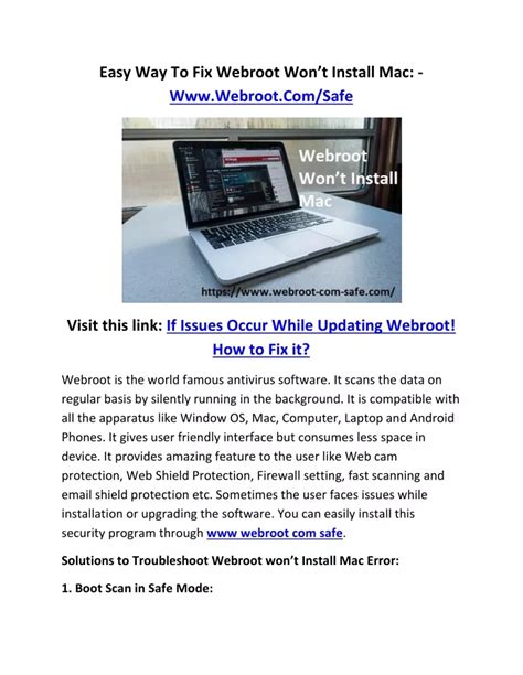 Ppt Easy Way To Fix Webroot Wont Install Mac Webrootcomsafe Powerpoint Presentation