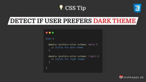 Michael Hoffmann On Linkedin 💡 Css Tip The Prefers Color Scheme Css Media Feature Is Used To