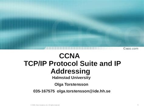 Ppt Ccna Tcpip Protocol Suite And Ip Addressing Dokumentips