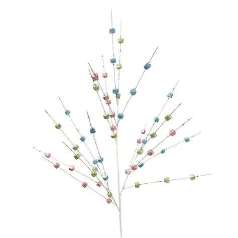 33 Glittered Multicolored Candy Cubes Floral Spray Candy And Sugar Themed Decorations