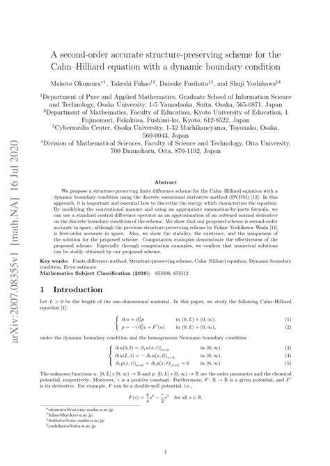 Pdf A Second Order Accurate Structure Preserving Scheme For The Cahn Hilliard Equation With A