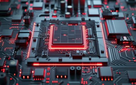 Processor Microcontroller Computer Motherboard Background Premium Ai Generated Image