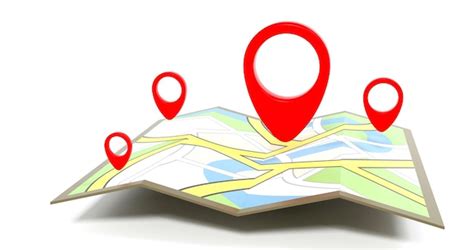 Premium Photo Red Location Symbol Pin Icon With Destination Map On White Background 3d