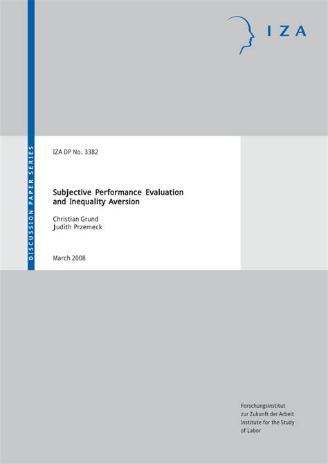 Pdf Subjective Performance Evaluation And Inequality Aversion