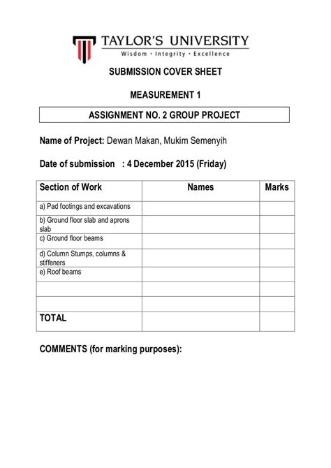 assignment 2 submission cover sheet