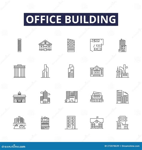 Office Building Line Vector Icons And Signs Office Building Architecture City Urban Modern