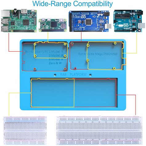 Kuman La Platine Dexpérimentation Arduino Raspberry Pi Support Rab 7