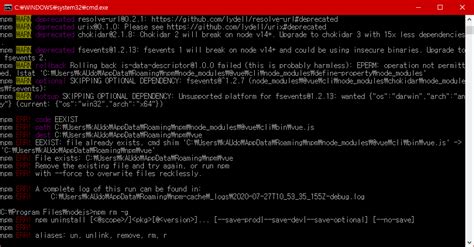 윈도우 Vuejs 에러 Npm Err Code Eexist File Already Exists Cmd Shim Ahndoori Kaudo