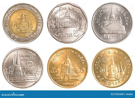 Ensemble De Circulation De Collection De Pièces De Monnaie De La Thaïlande Photo Stock Image