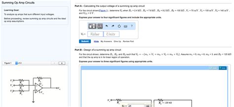 solved part a calculating the output voltage of a summing