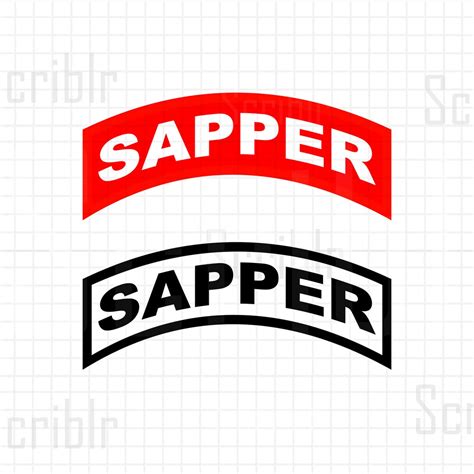 Army Sapper Tab Svg Vector Cutfile Etsy