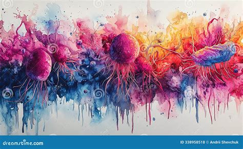 Abstract Microorganisms Background Under Microscope Motion Moving And Spreading Bacteria