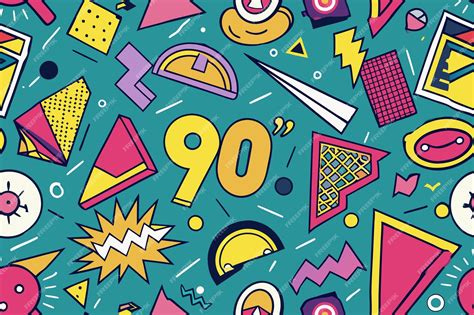 Premium Vector A Pattern That Celebrates 90s Pop Culture