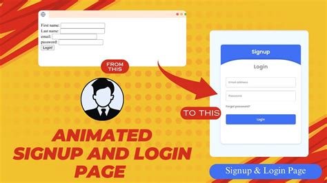 Animated Signup Page Login Page Animated Signup And Login Form Using Html And Css With Source