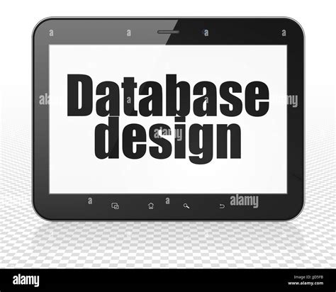 Programming Concept Tablet Pc Computer With Database Design On Display