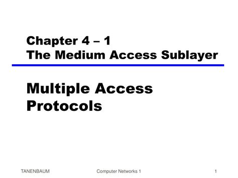 ppt chapter 4 1 the medium access sublayer powerpoint presentation
