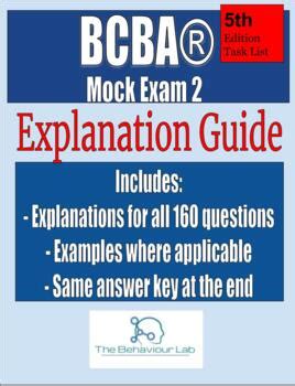 5th Edition BCBA Mock Exam 2 Explanation Guide 5th Edition Task List