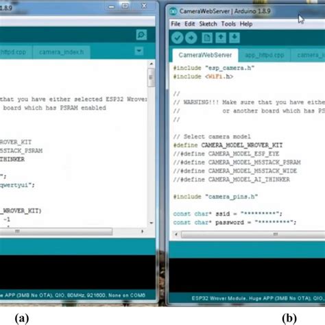 A B Sample Screens Of Camera Web Server Download Scientific Diagram