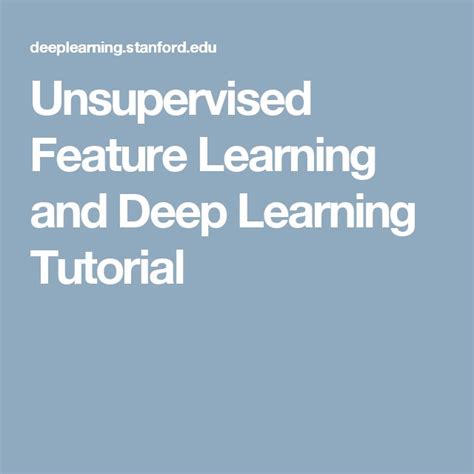 unsupervised feature learning and deep learning tutorial machine