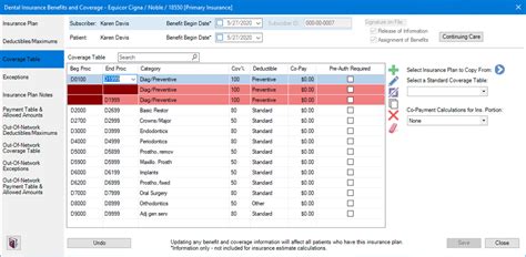 Splitting Coverage Table Categories