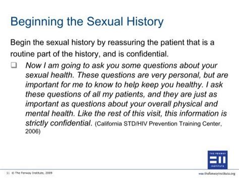 Taking A Sexual History