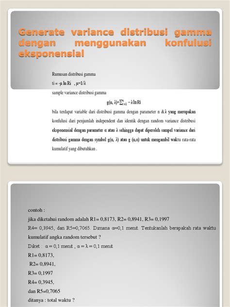 05 Generate Variance Distribusi Gamma Dengan Menggunakan Konfulusi