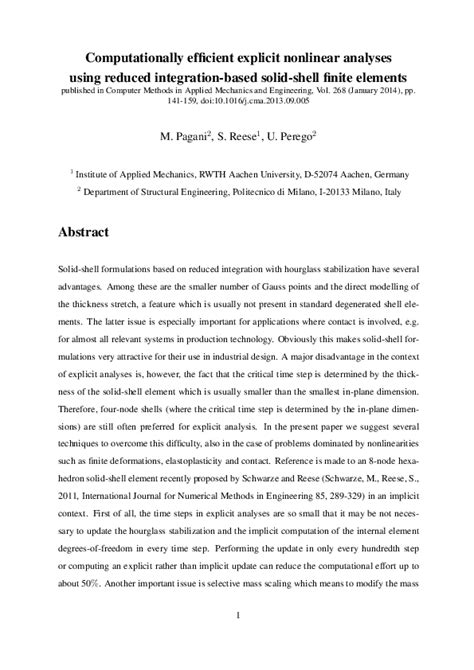 computationally efficient explicit nonlinear analyses using reduced