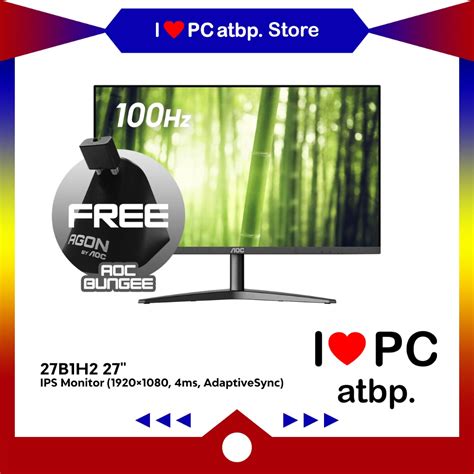 AOC B H Monitor IPS Hz Wled Ultra Slim Frameless Design Wall Mountable Shopee