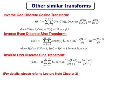 Even Discrete Cosine Transform The Chinese University Of Hong Kong