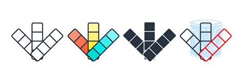 Color Swatch Icon Logo Vector Illustration Color Palette Stationery Filled Symbol Template For