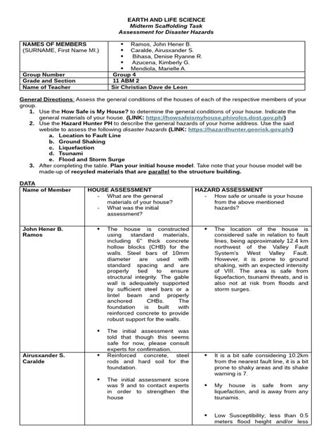 Earthlife Midterm Scaffolding Task Pdf
