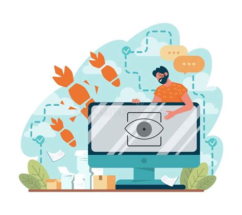 Cyber Or Web Security Digital Data Protection And Database Safety Stock Vector Illustration