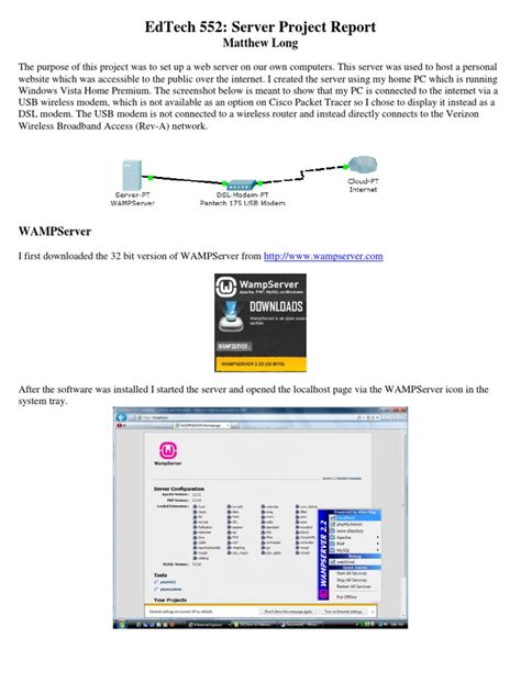 edtech 552 web server project report pdf web page port computer