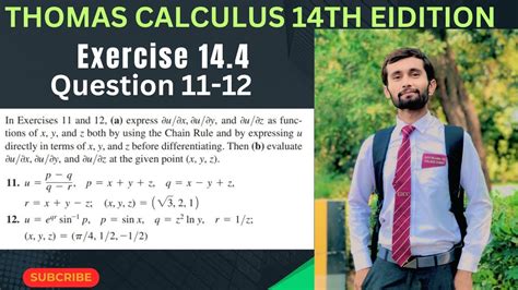 Exercise 14 4 Question 11 12 Thomas Calculus 14th Edition Youtube