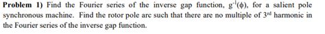Solved Problem 1 Find The Fourier Series Of The Inverse Gap