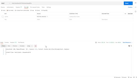 c how to test controller to upload multiple files in postman