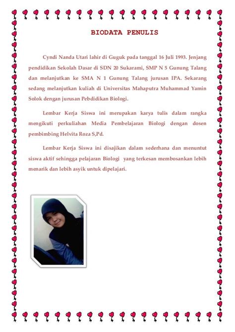 14 Contoh Biodata Penulis Cerpen